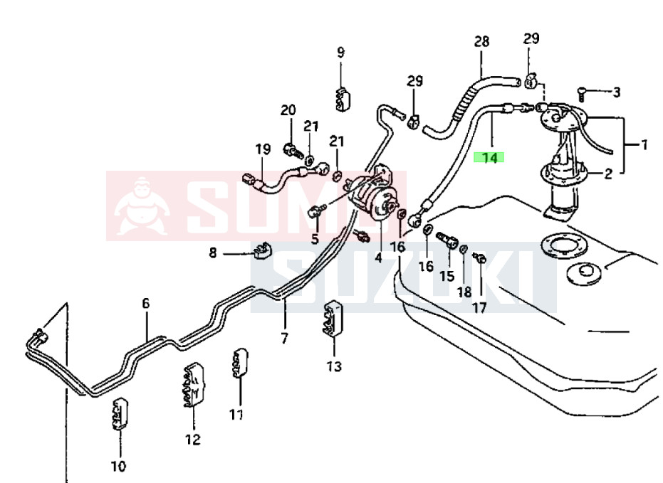 Suzuki Vitara SE416 Fuel Filter Hose Inlet (Original Suzuki)
