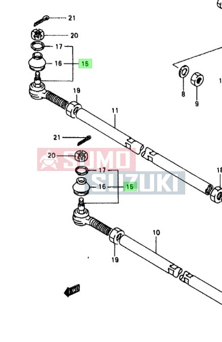 Suzuki Samurai Tie rod end right 48810-60A00 - Sumo Suzuki W
