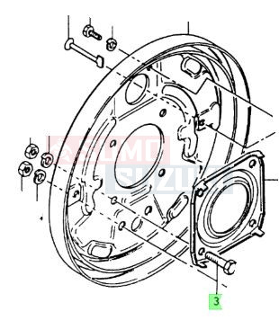 Suzuki Samurai hátsó flkpofa lemez tartó csavar 53811-61040