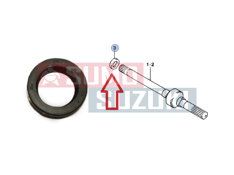 Suzuki féltengely Szimering, első (GYÁRI) 09283-26016 - Sumo