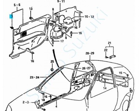Suzuki ajtókárpit patent, fehér 09409-10312 - Sumo Suzuki We
