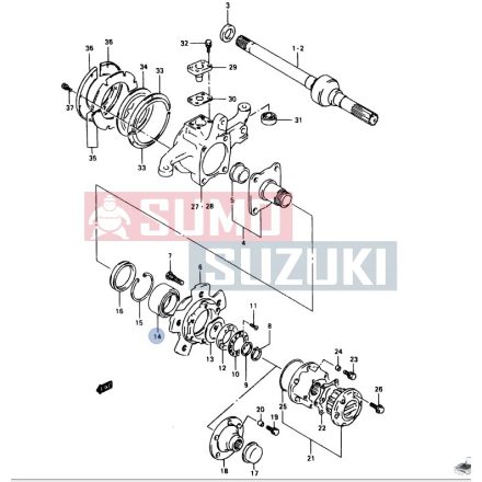 Samurai kerékcsapágy első SJ413 spirálrugóshoz 43462-84A00