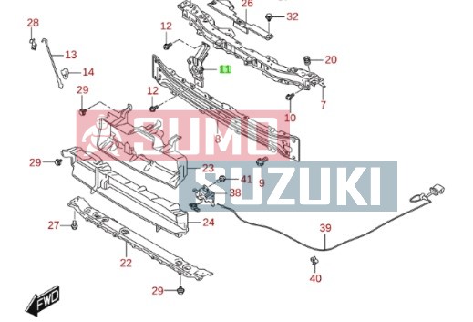 Suzuki Swift radar tartó vas 2017-től (GYÁRI) 58240-52R00